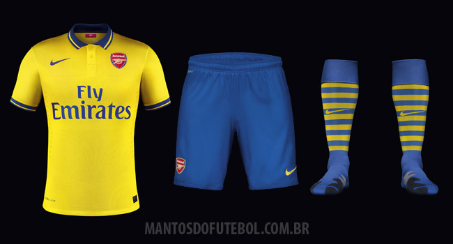Camisa amarela do Arsenal 2013-2014 » Mantos do Futebol