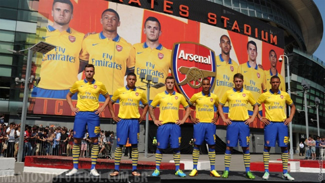 Camisa amarela do Arsenal 2013-2014 » Mantos do Futebol