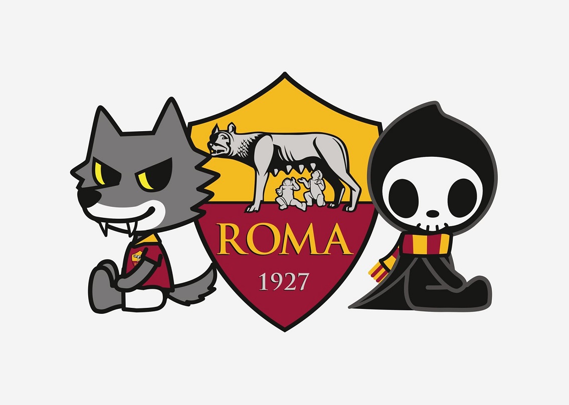 AS Roma lança fonte em parceria com Tokidoki » Mantos do Futebol