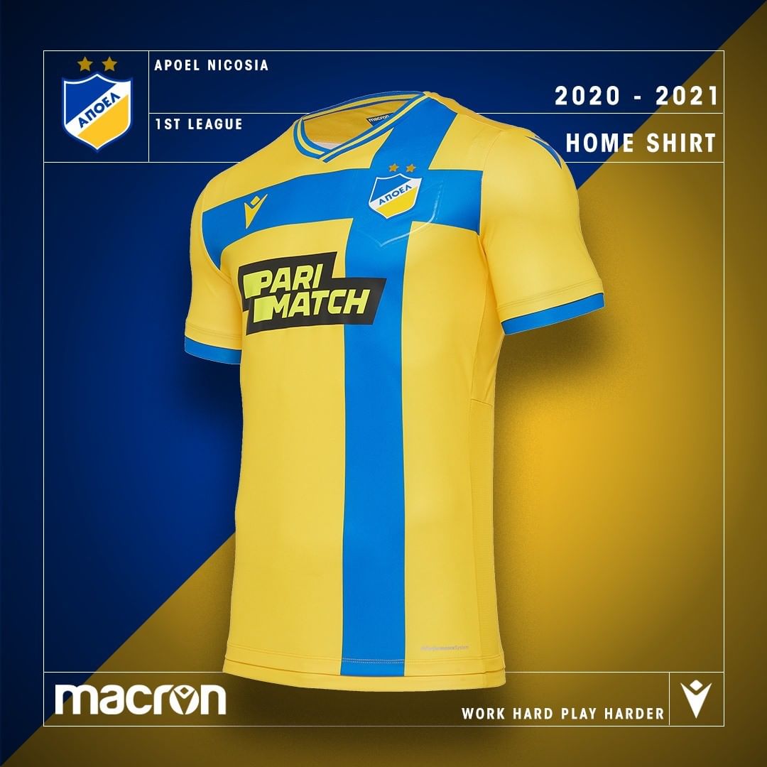 Novas camisas do APOEL FC 2020-2021 Macron » Mantos do Futebol