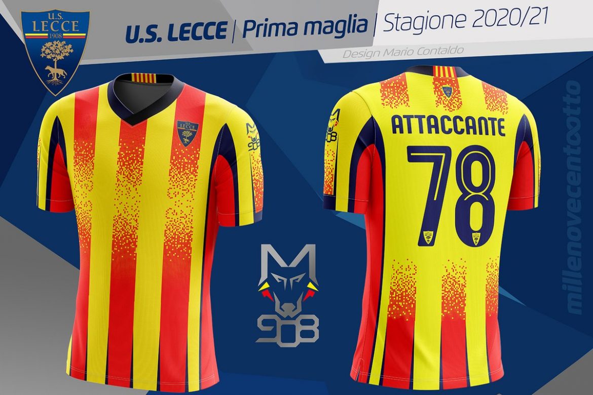 Novas camisas da US Lecce 2020-2021 M908 » Mantos do Futebol