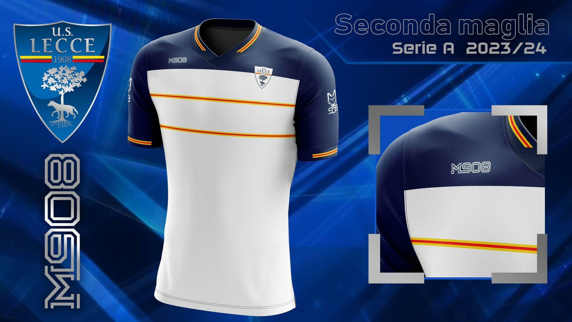 Novas camisas da Lecce 2023-2024 M908 » Mantos do Futebol
