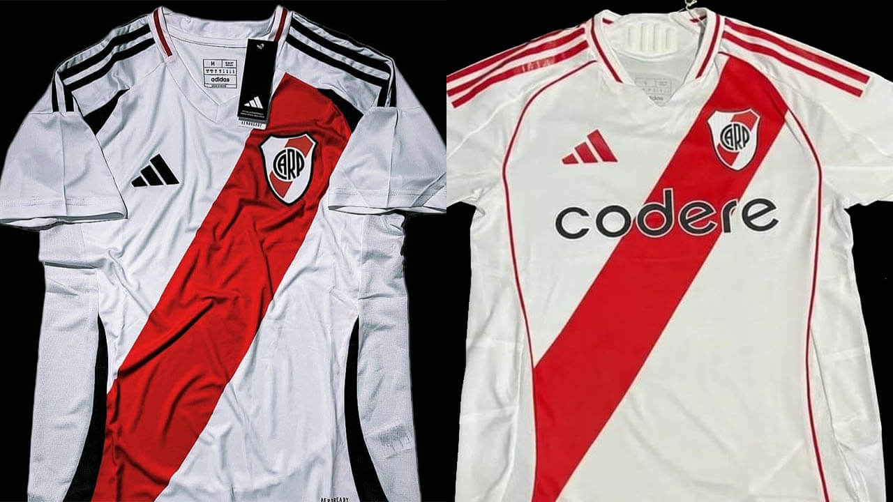 Camisa titular do River Plate 2024-2025 tem dois modelos diferentes ...