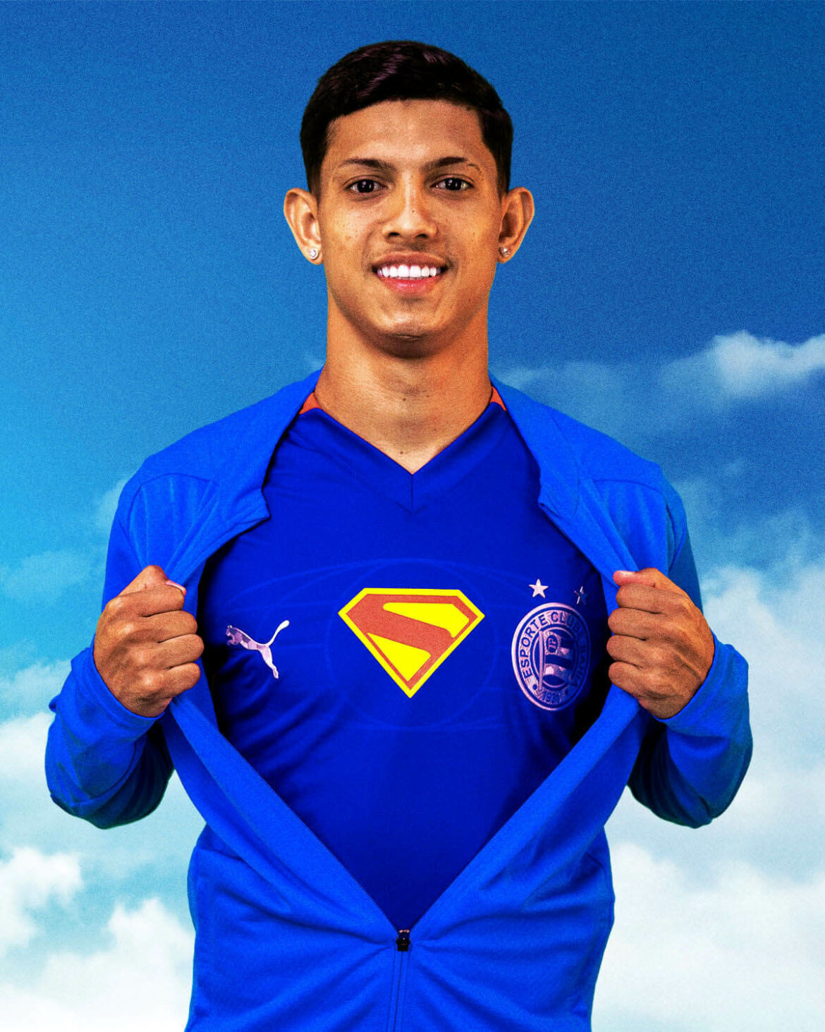 Camisa "Superman" do EC Bahia 2025 PUMA x DC Studios » Mantos do Futebol