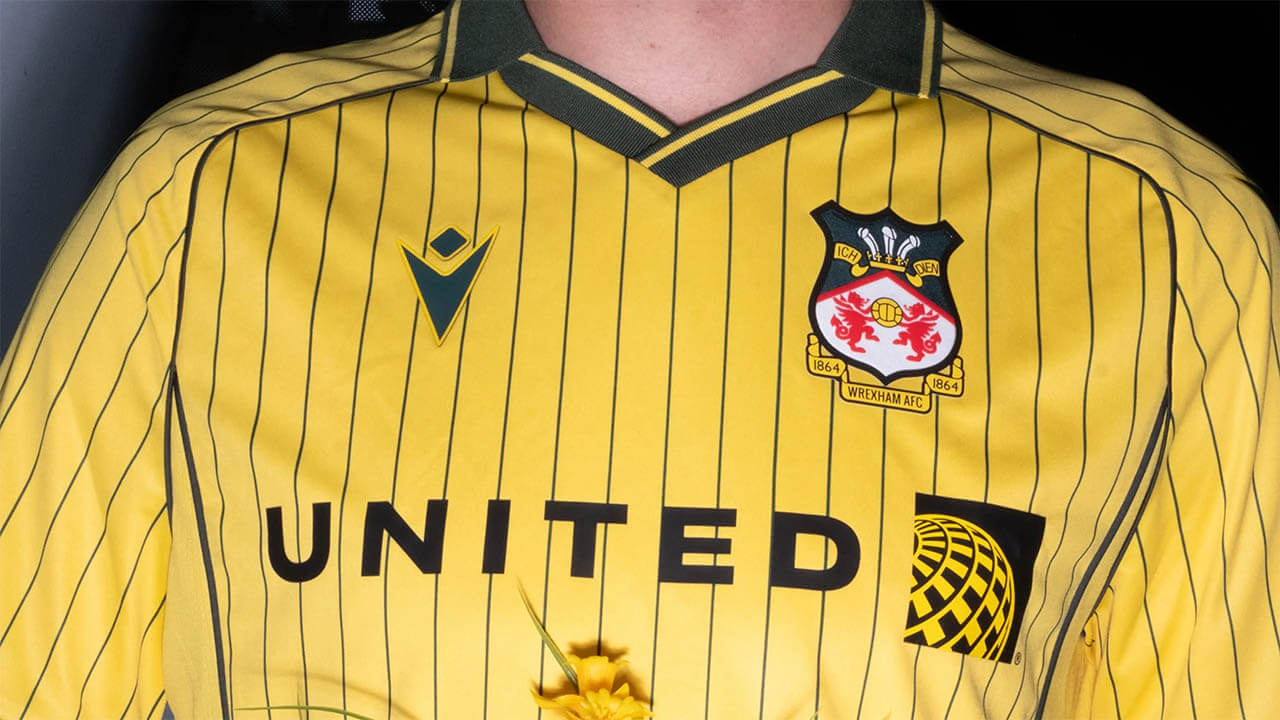 Nova camisa reserva do Wrexham AFC 2025-2026 Macron » Mantos do Futebol