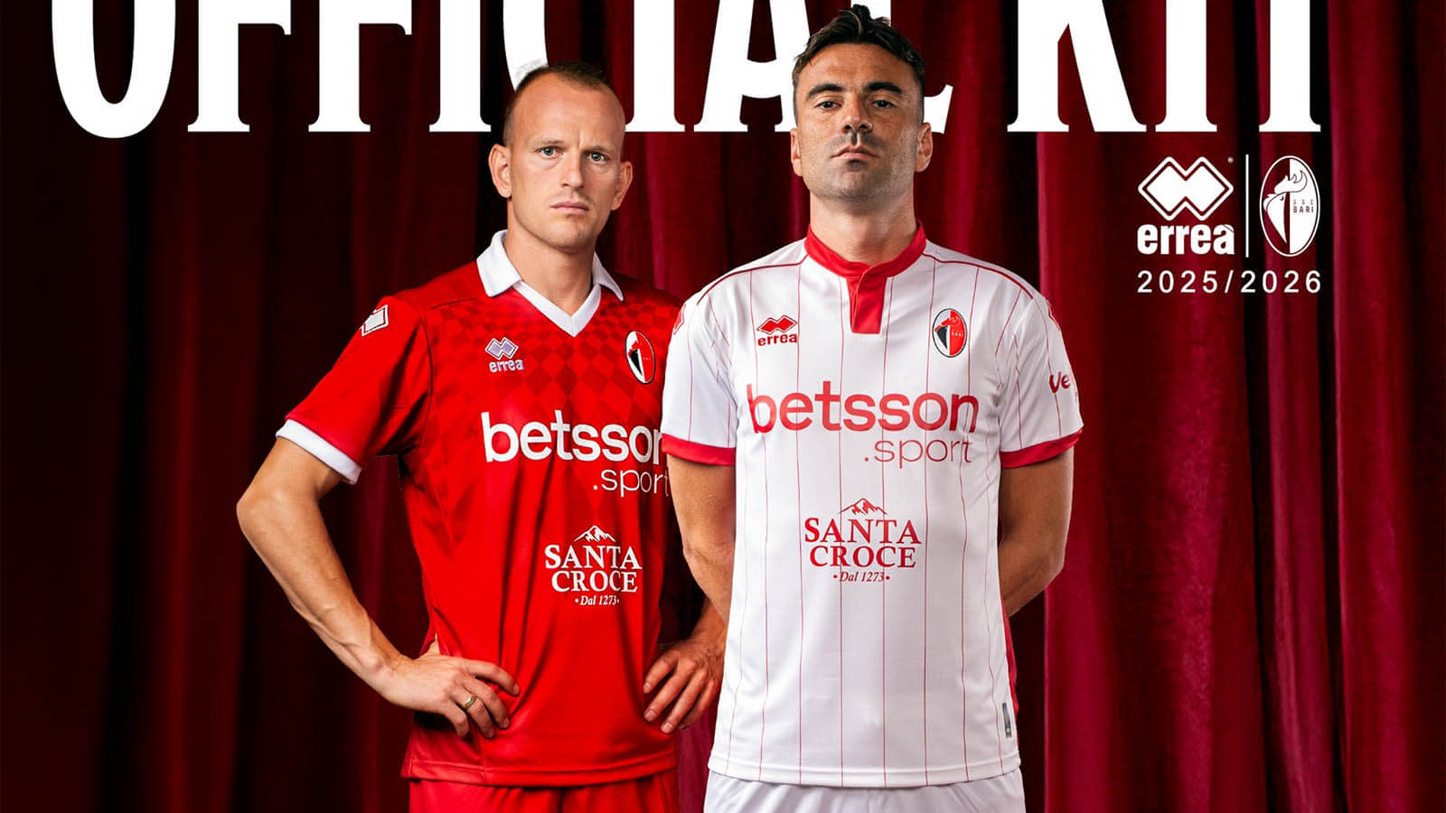 Novas camisas do SSC Bari 2025-2026 Erreà » Mantos do Futebol
